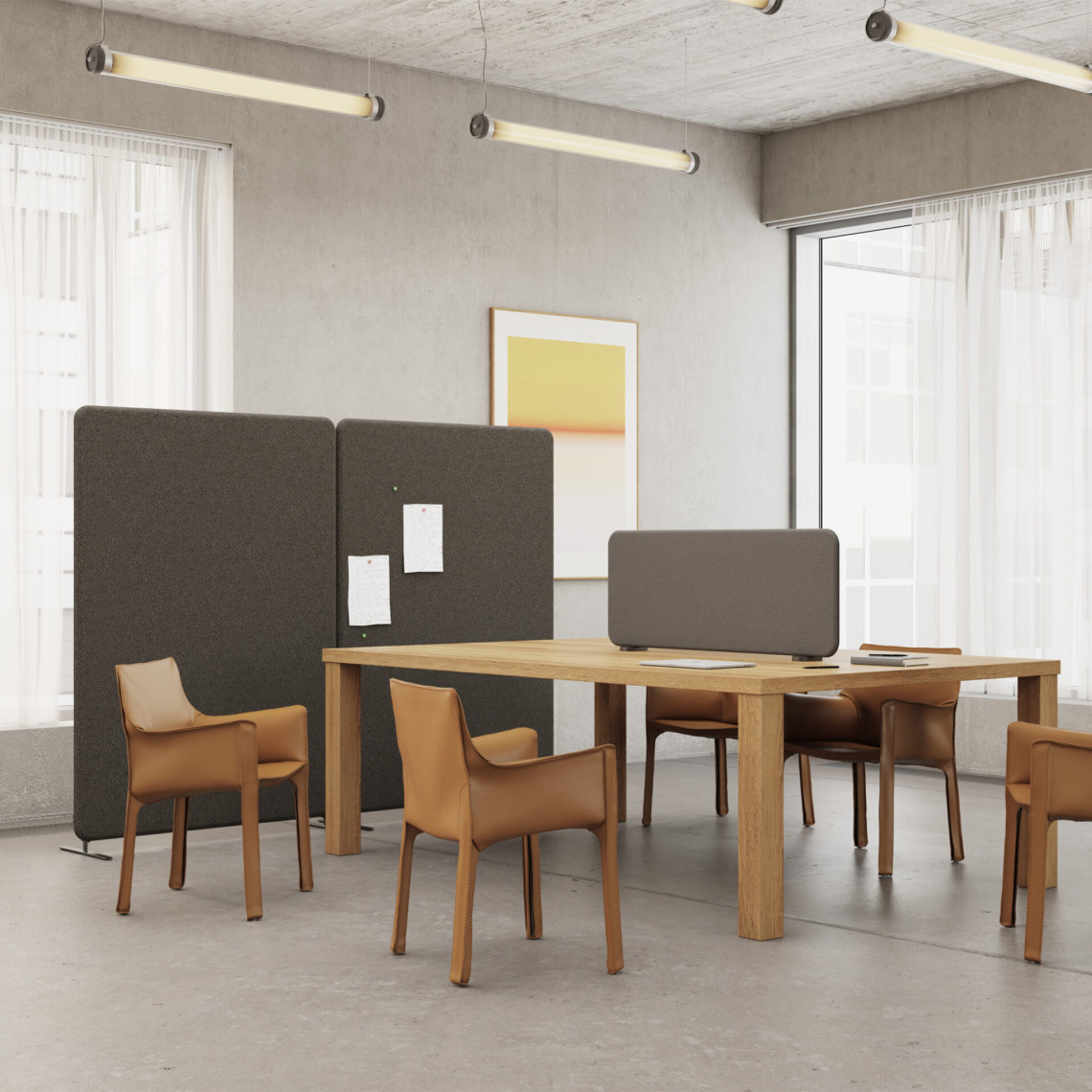 Stellwand Akustik Softline 30 - Komplettpaket mit Standfüßen