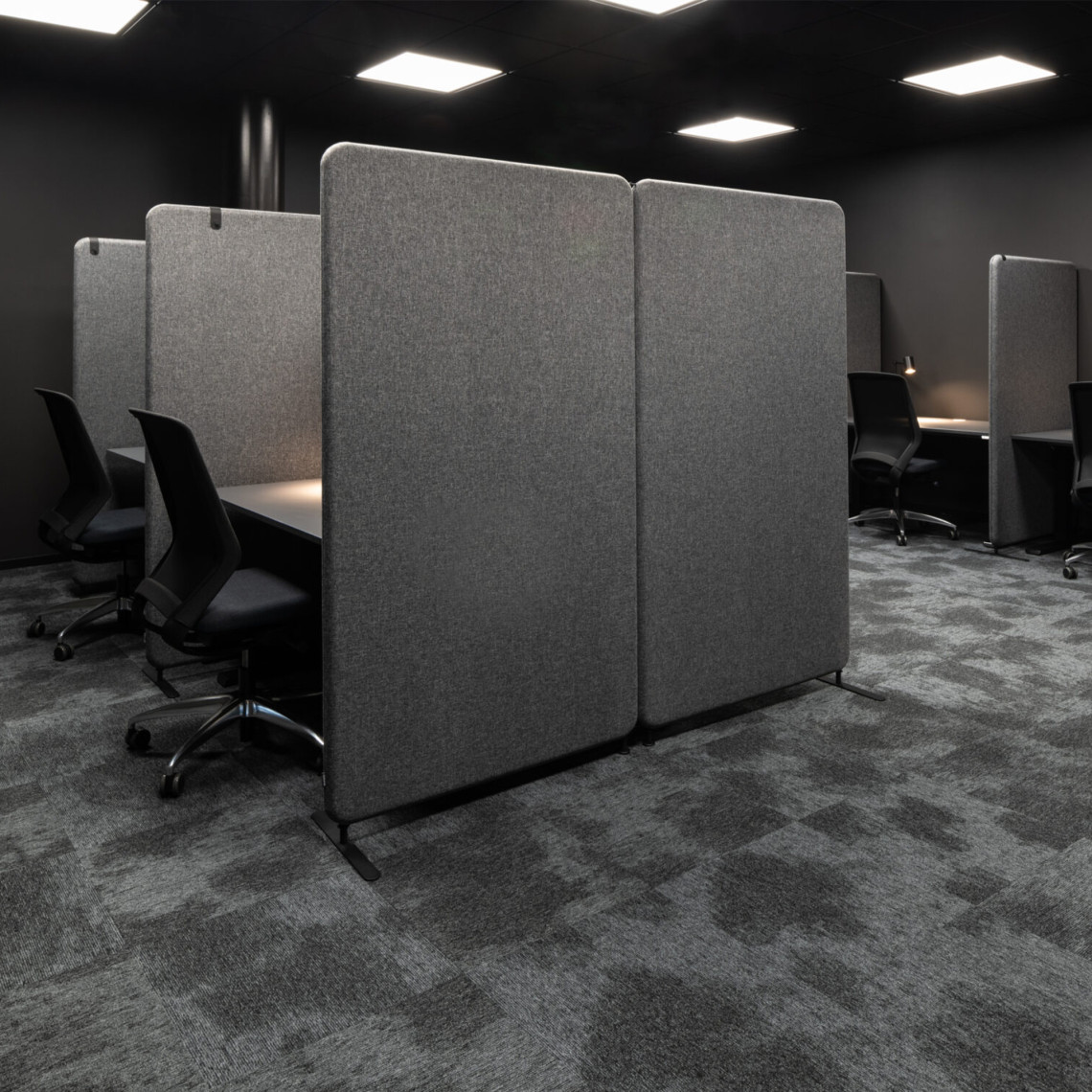 Stellwand Akustik Softline 30 - Komplettpaket mit Standfüßen