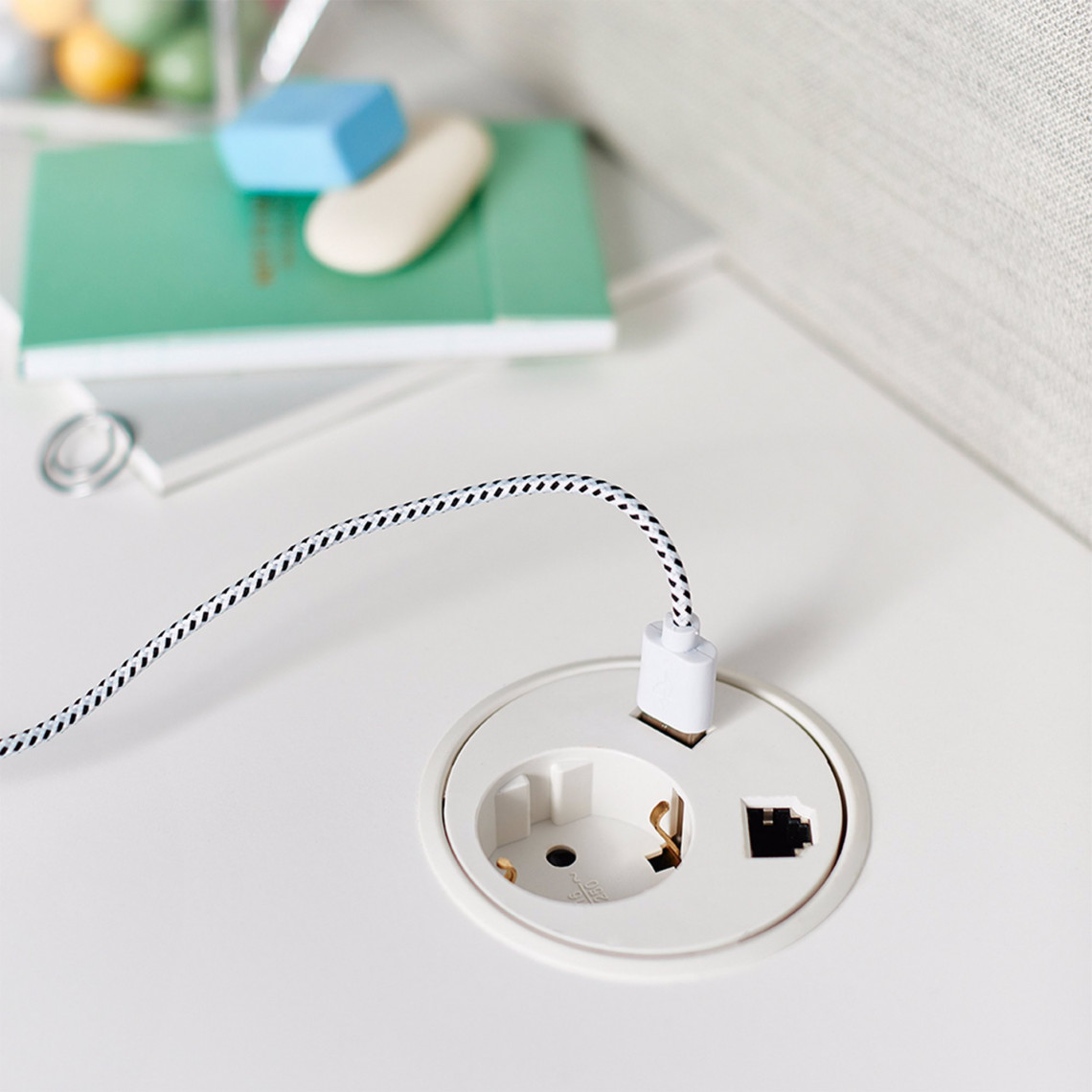Einbausteckdose Powerdot 12 - Steckdose, Netzwerk, USB-A