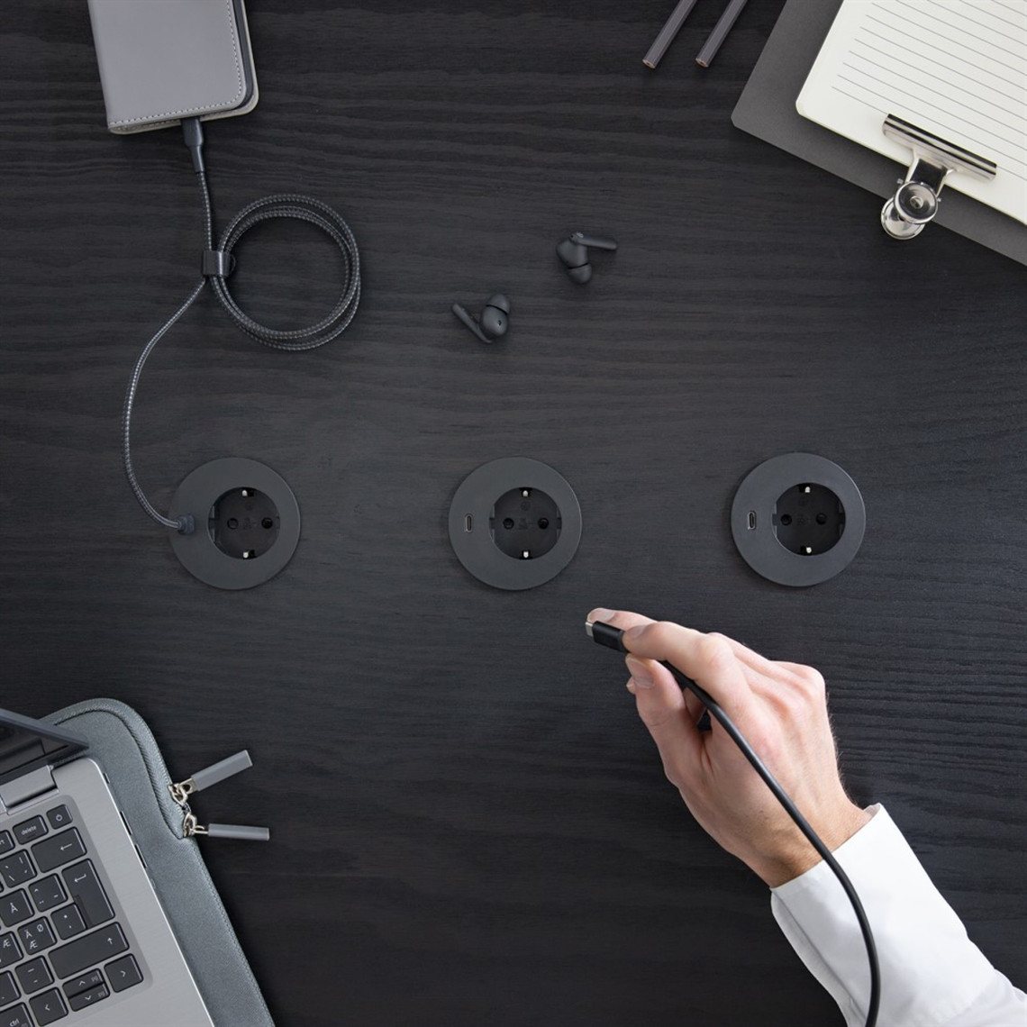 Einbausteckdose Powerdot Compact 62 - 1 Steckdose, 1 USB-C